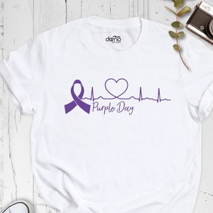 Purple Ribbon Shirt, Cancer Ribbon Shirts, Preemie Awareness Shirt ...