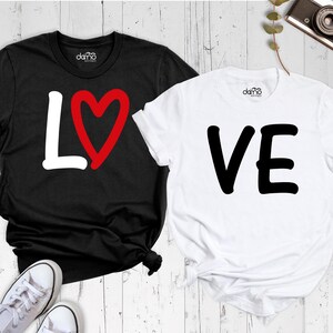 Matching Love Heart Couple Shirts Valentines Day Tee, Girlfriend ...