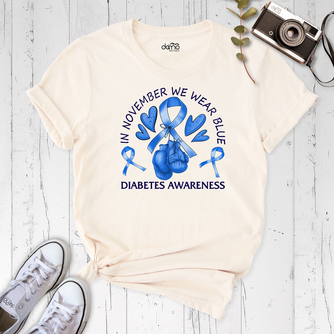 Blue Ribbon Diabetes Awareness Team Shirt, Support Squad in November ...