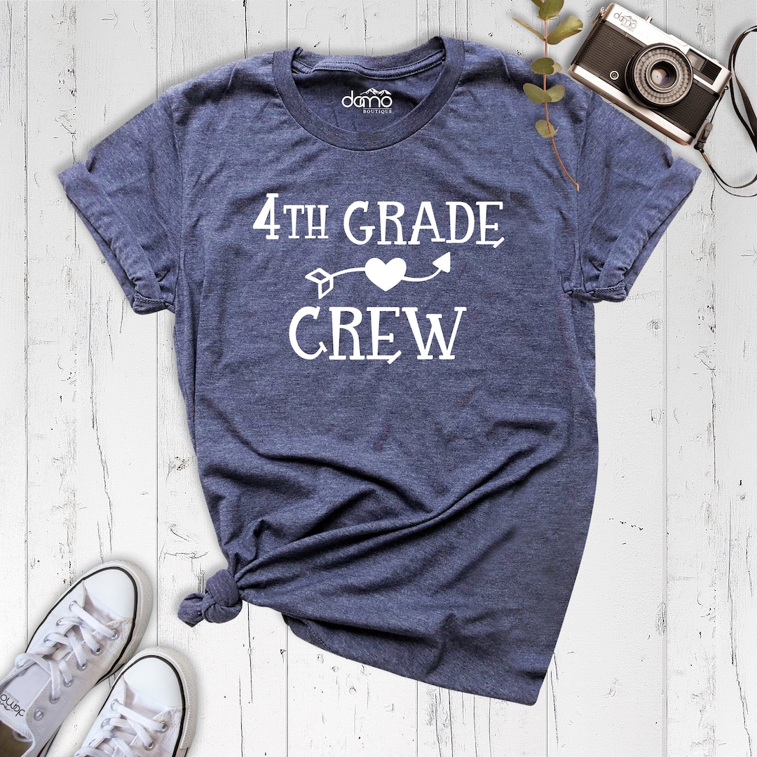 4th Grade Crew Shirt, Kindergarten Teacher Tee, Teacher Shirt, 4th ...