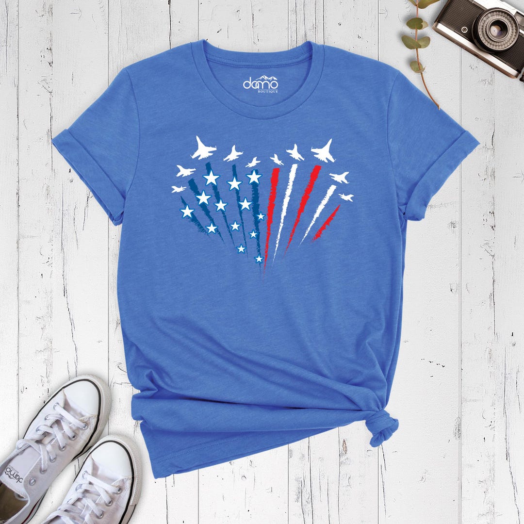 4th of July Fighter Jet Shirt American Heart Shirt, USA Shirt ...