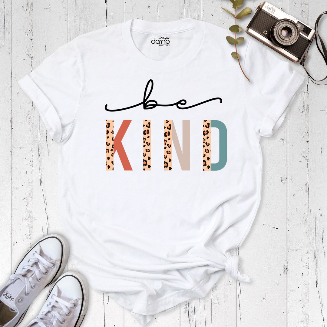Bee Kind Shirt, Kindness Tshirt, Leopard Print Be Kınd Shirt ...