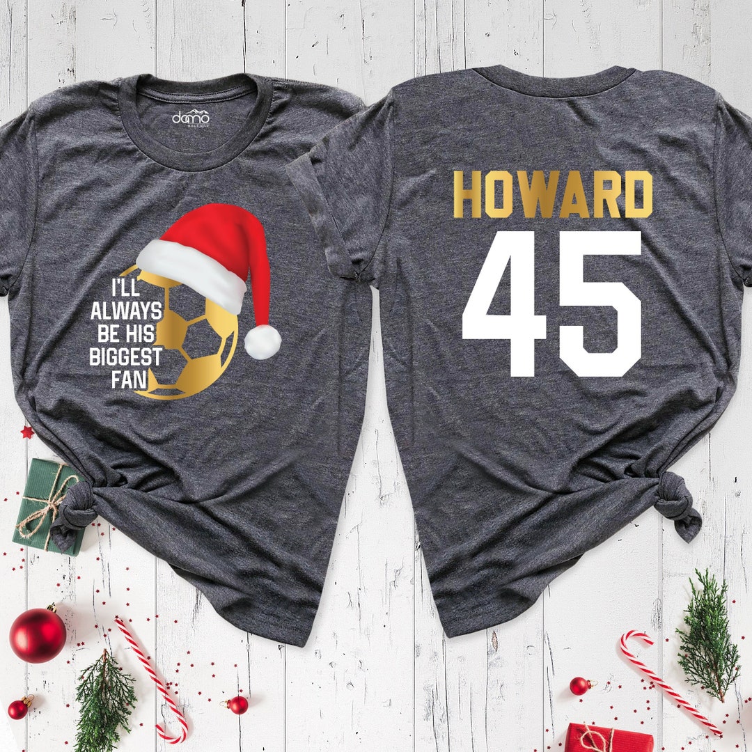Custom Christmas Football Santa Hat Tshirt, I Will Always Be His ...