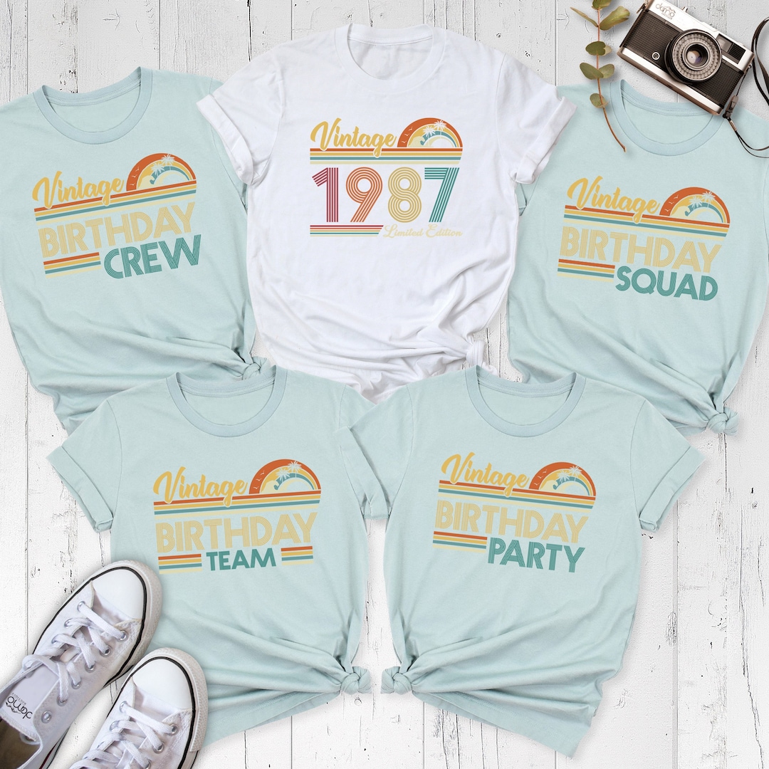 Vintage 1987 Birthday Team Matching Shirt, Group Bday Outfits ...