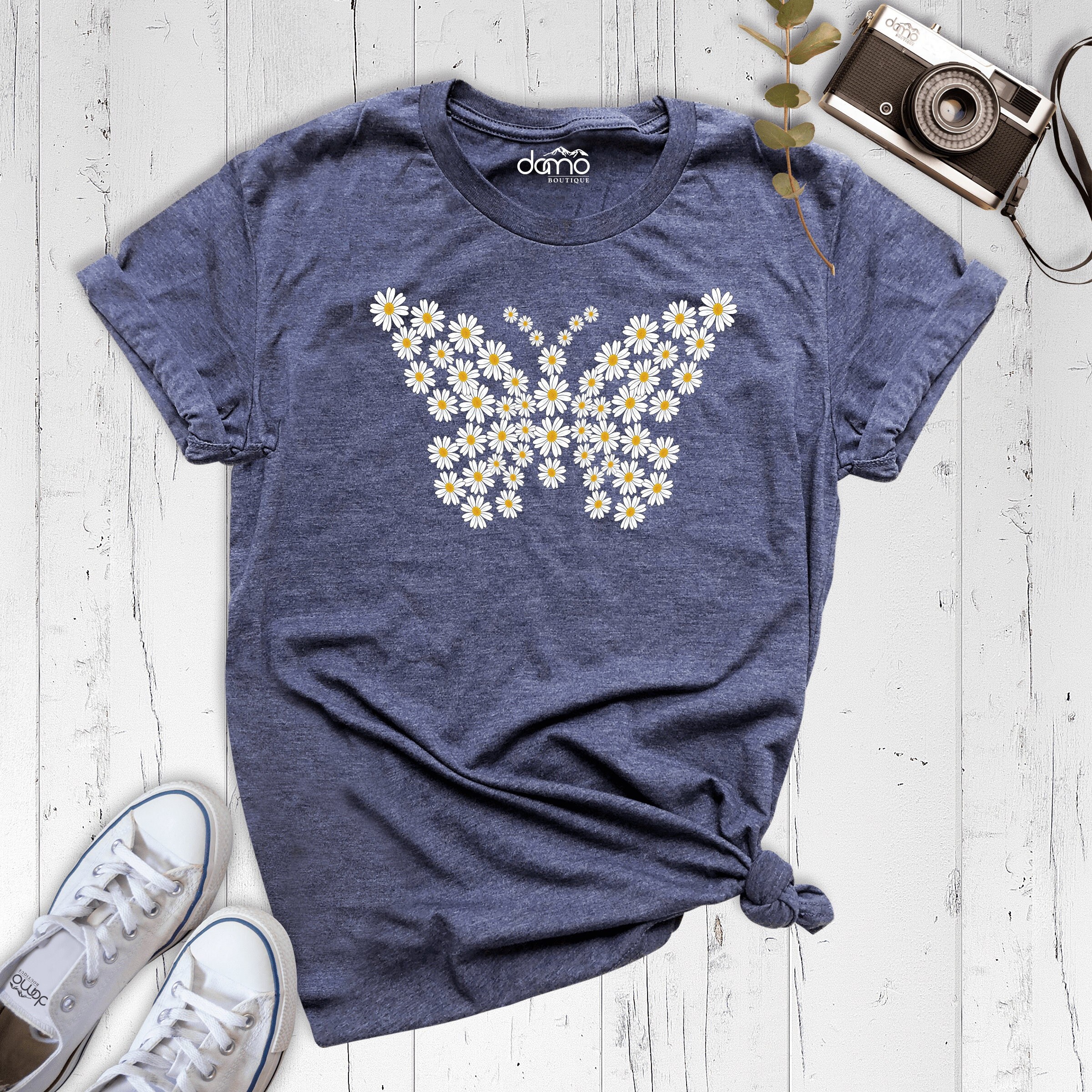 Daisy Butterfly Shirt Daisy Shirt Butterfly Shirt Floral - Etsy