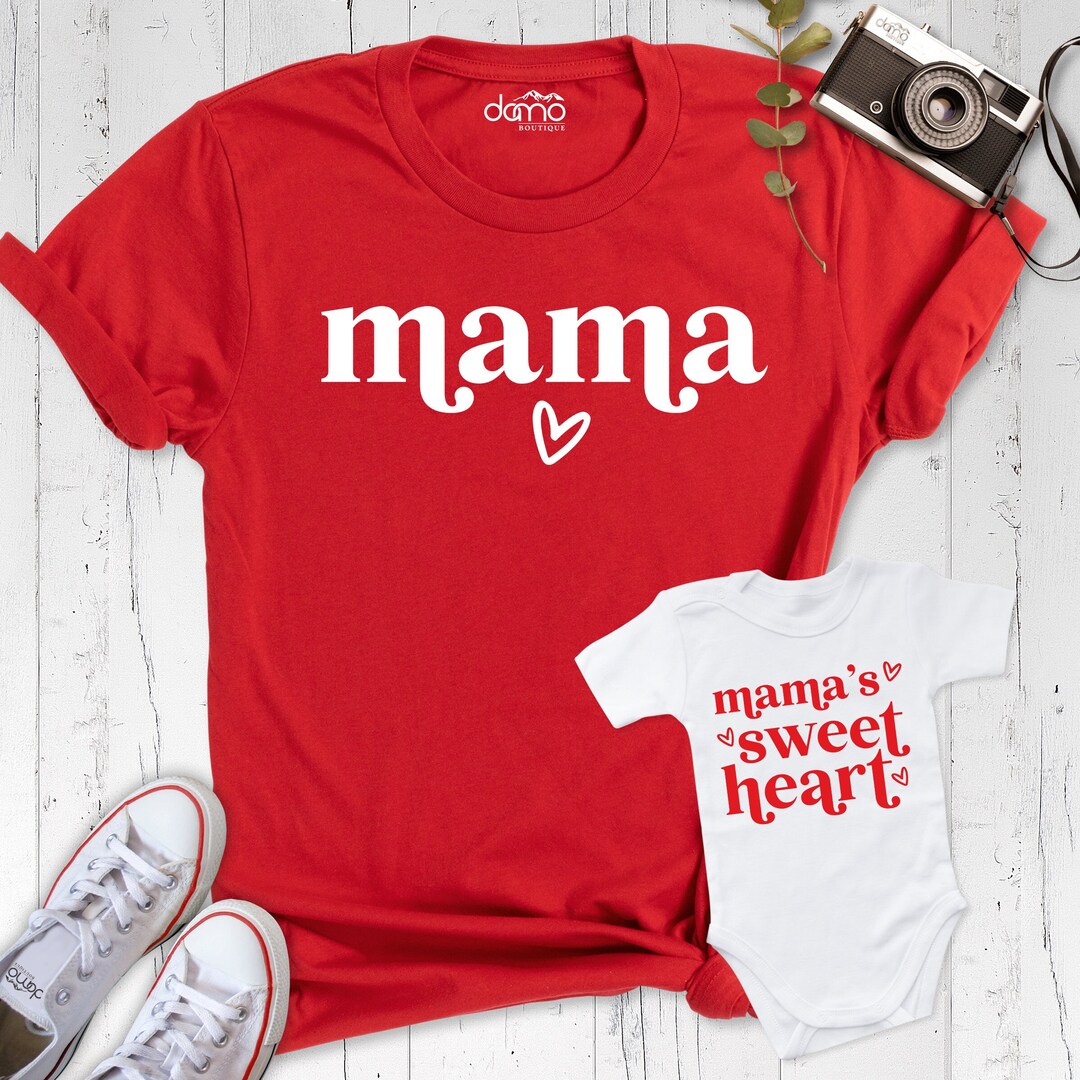 Mama and Mamas Heart Shirt, Matching Mama and Mamas Valentine Tshirt ...