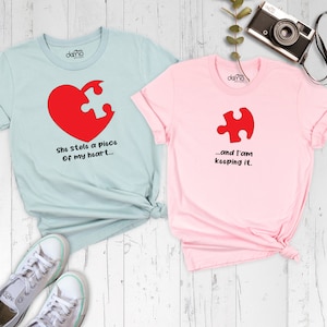 Puzzle Heart & Puzzle Piece Shirt, Puzzle Couple Shirt, Puzzle Heart ...