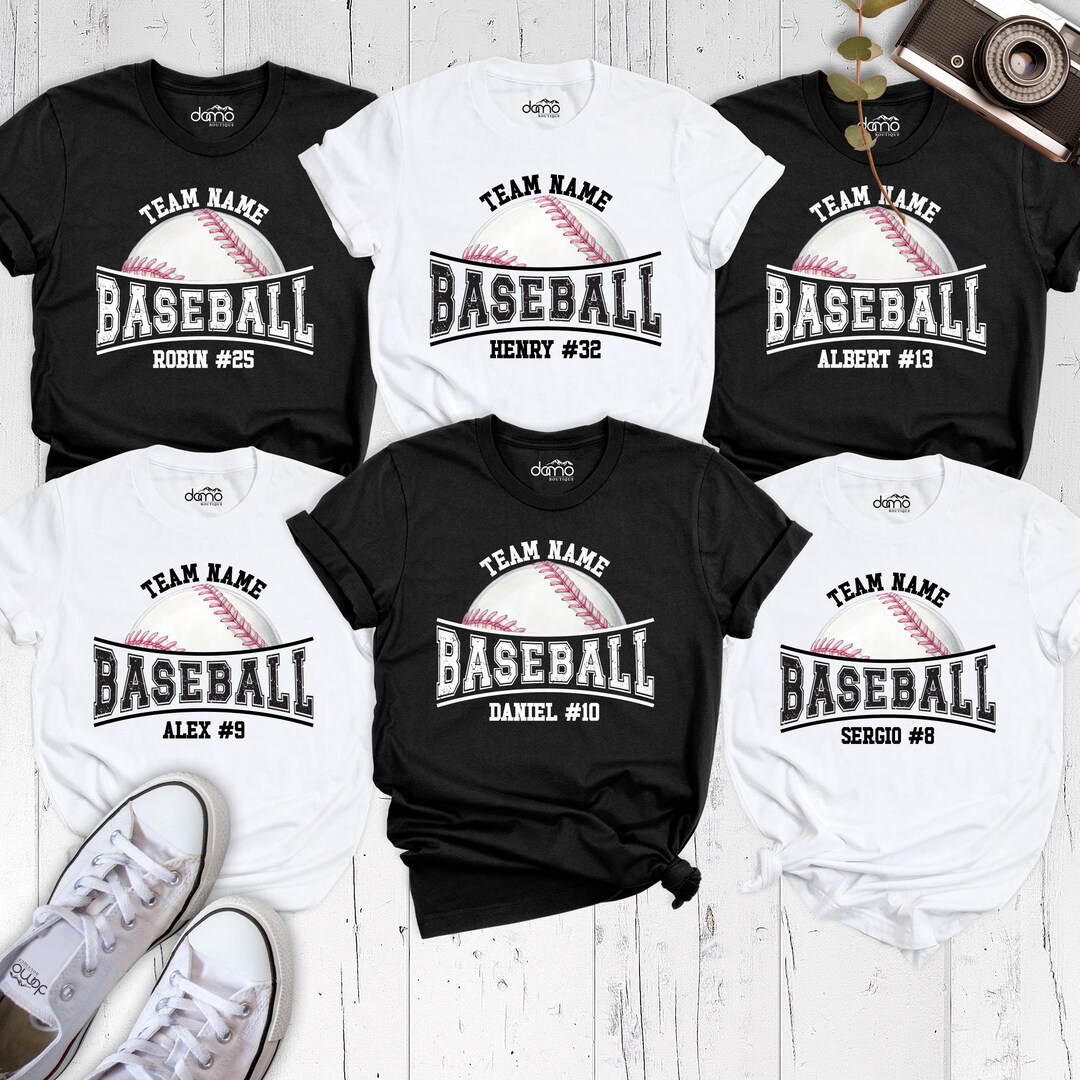 Personalized Name Baseball Team Shirt Custom Baseball Player Tee ...