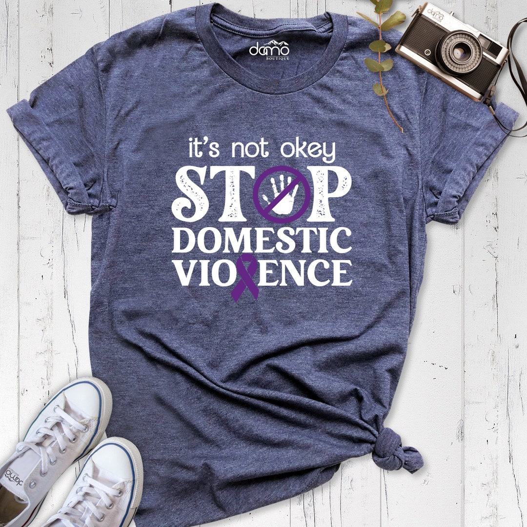 Stop Domestic Violence Awareness Month Tshirt, Purple Ribbon ...