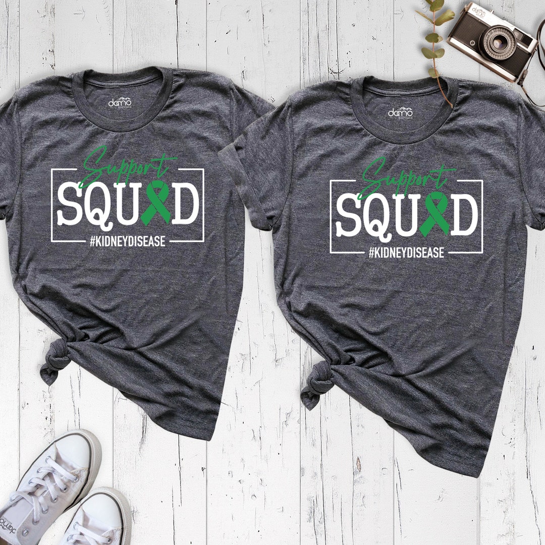 Support Squad Kidney Cancer Awareness Team Shirt, Kidney Disease Shirt ...