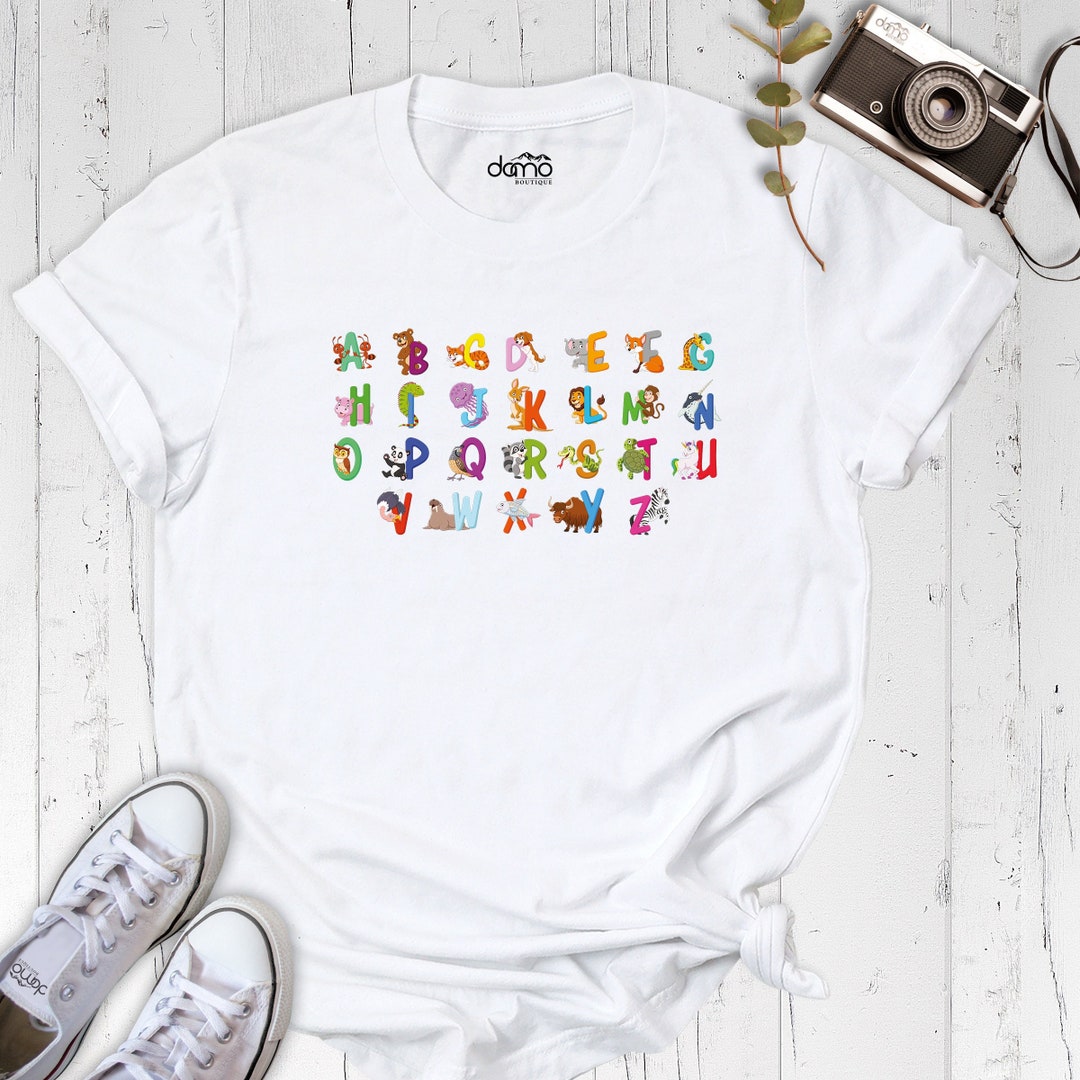 Alphabet Shirt, ABC Shirt, Animals Alphabet T-shirt, Kindergarten ...