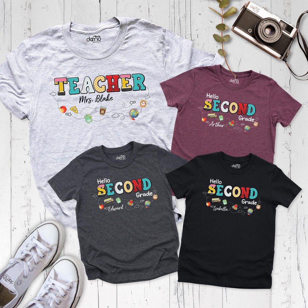 Custom Second Grade Shirt Teacher First Day School Tee, Teacher Team ...