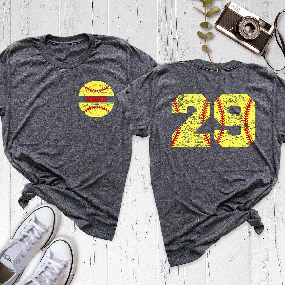 Custom Softball Name and Numbers Shirt, Softball Player Tshirt ...