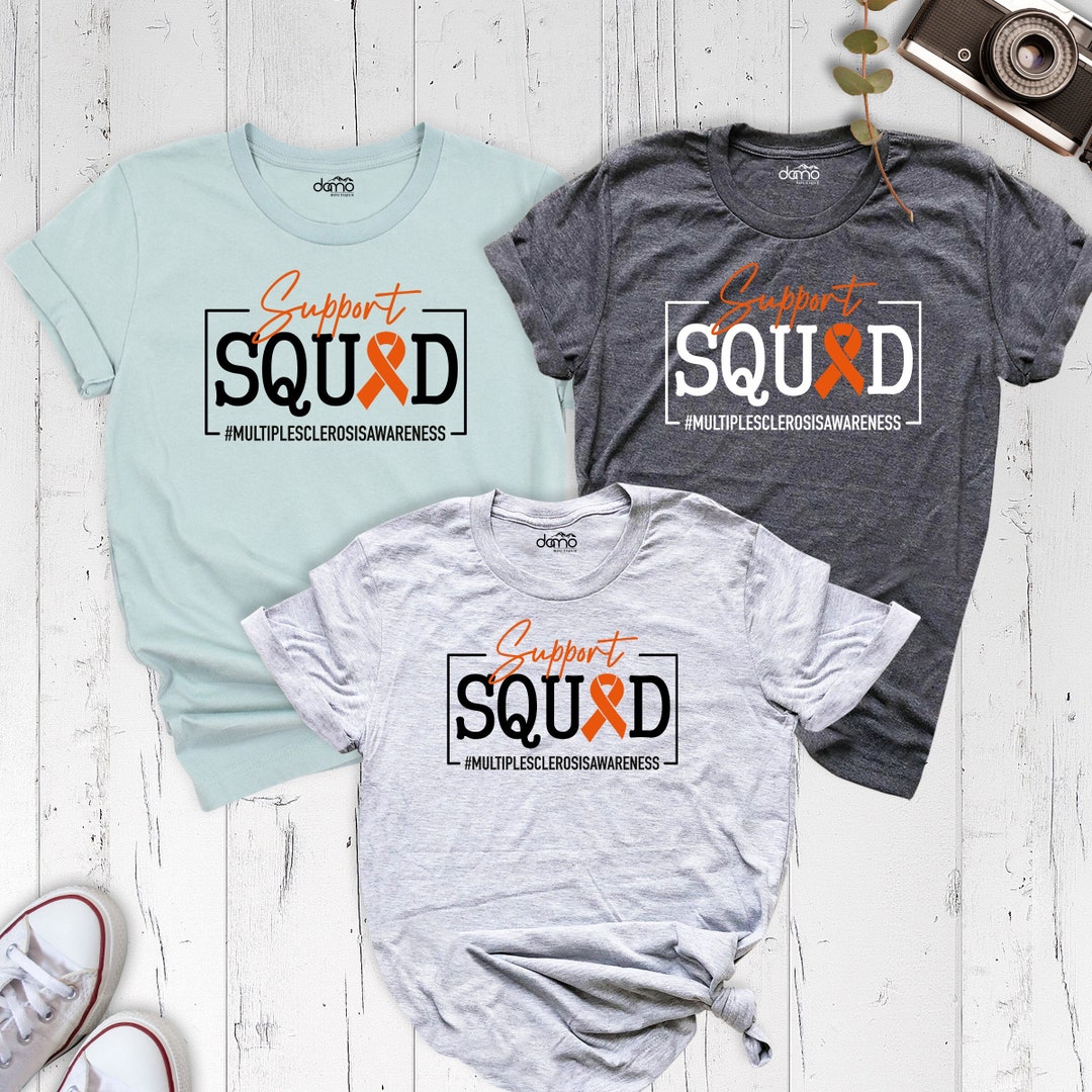 Multiple Sclerosis Support Squad Shirt, MS Orange Ribbon Shirt, MS ...