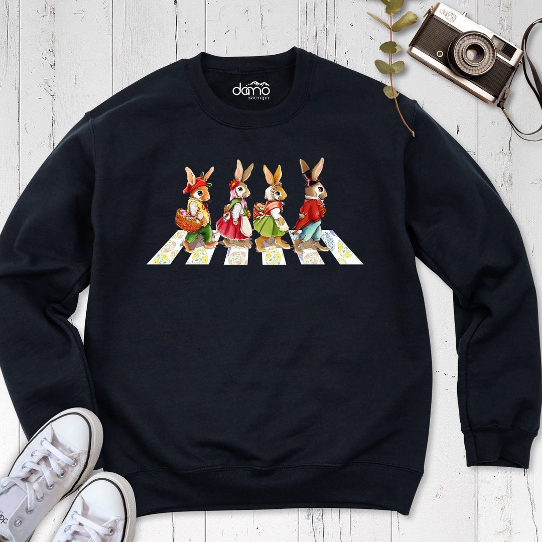 Rabbits Sweatshirt, Rabbit and Friends on the Crosswalk Shirt, Funny ...