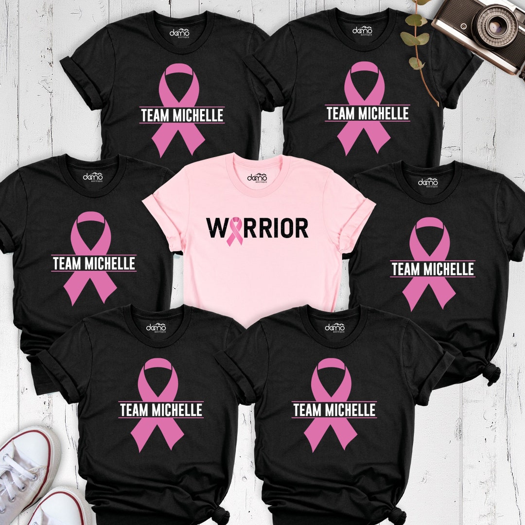 Breast Cancer Pink Ribbon Team Name Shirt, Custom Awareness Shirt ...