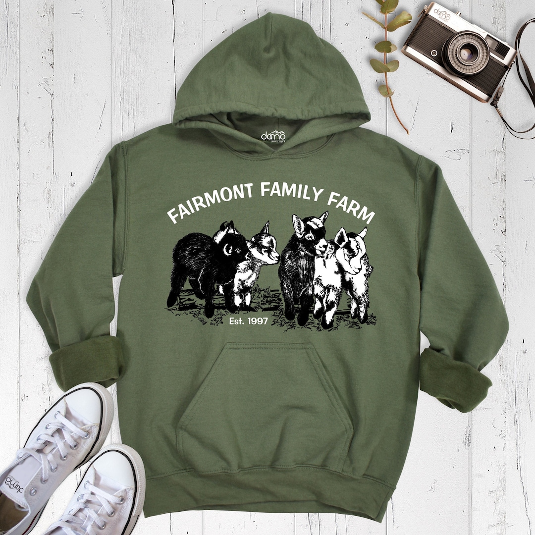 Family Farm Est Hoodie, Custom Black Goats Sweatshirt, Personalized ...