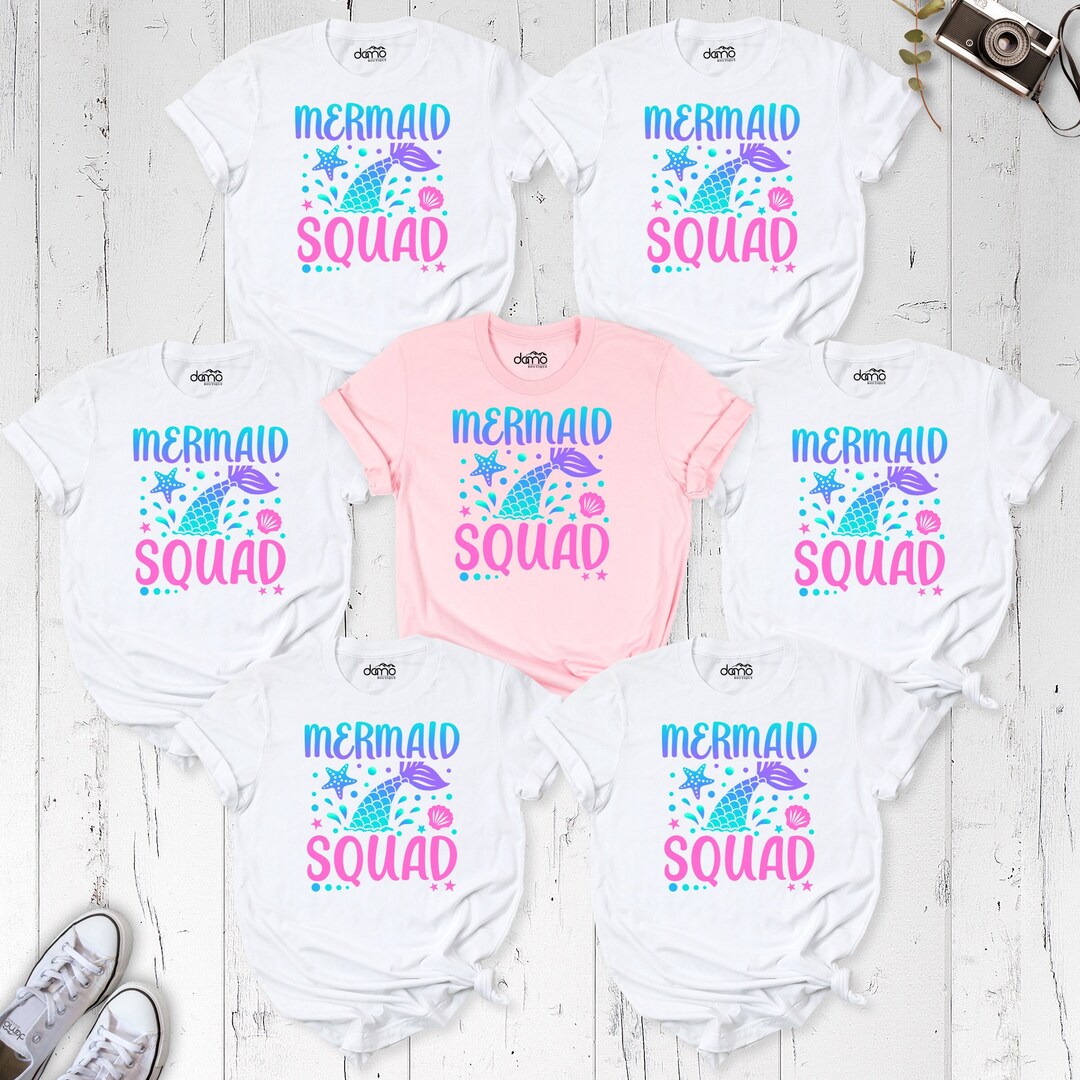 Mermaid Squad Shirt, Kids Birthday Mermaid Shirt, Mermaid Party Shirt ...