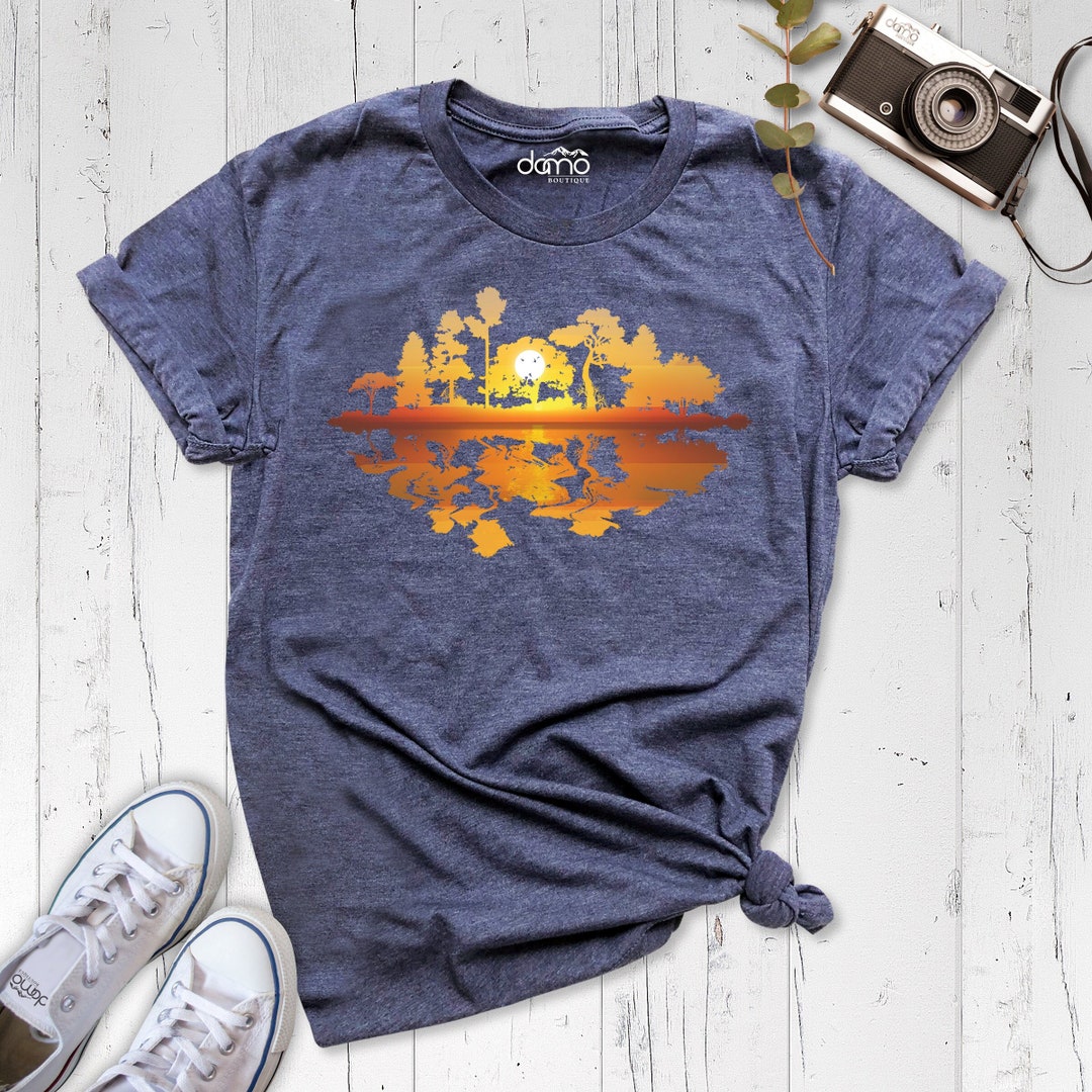 Forest Reflection Shirt, Minimalist Tree Tshirt, Aesthetics Camping ...