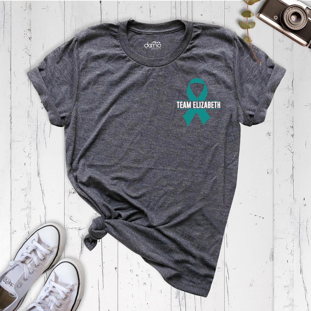 Cervical Cancer Teal Ribbon Team Shirt Tee Ovarian Cancer Group ...