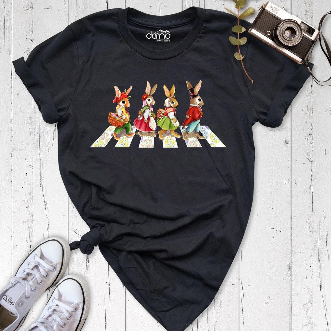 Walking Rabbits Shirt, Rabbit and Friends on the Crosswalk Tshirt ...