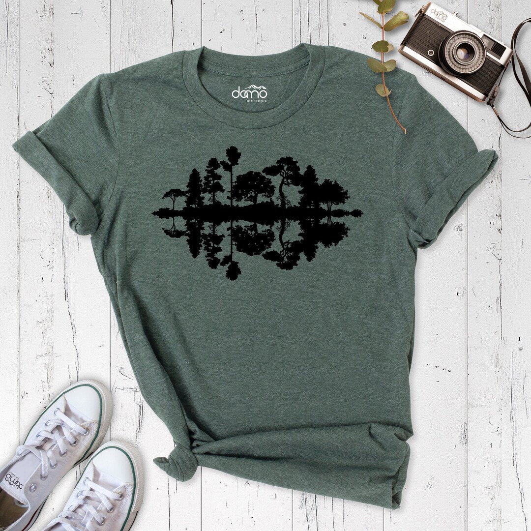 Tree Shirt, Reflection Shirt, Nature Core Shirt, Forest and Lake Tshirt ...