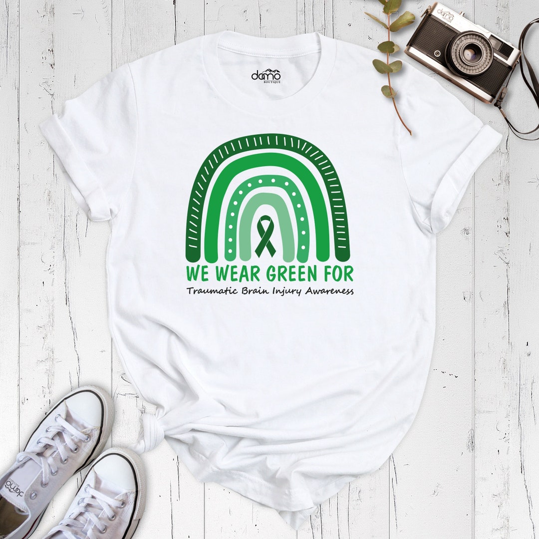Traumatic Brain Injury Awareness Shirt, We Wear Green Shirt, Green ...