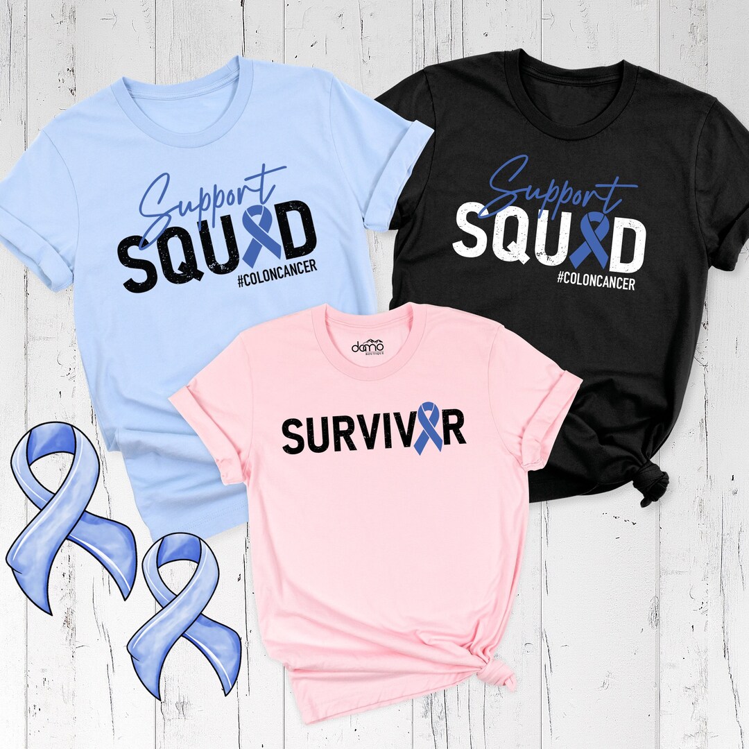 Support Squad Colon Cancer Shirt, Custom Team Ribbon Awareness Shirt ...