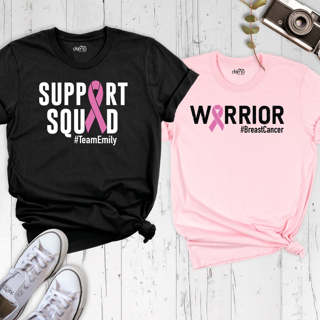 Custom Breast Cancer Support Squad Shirt, Personalized Awareness Team ...