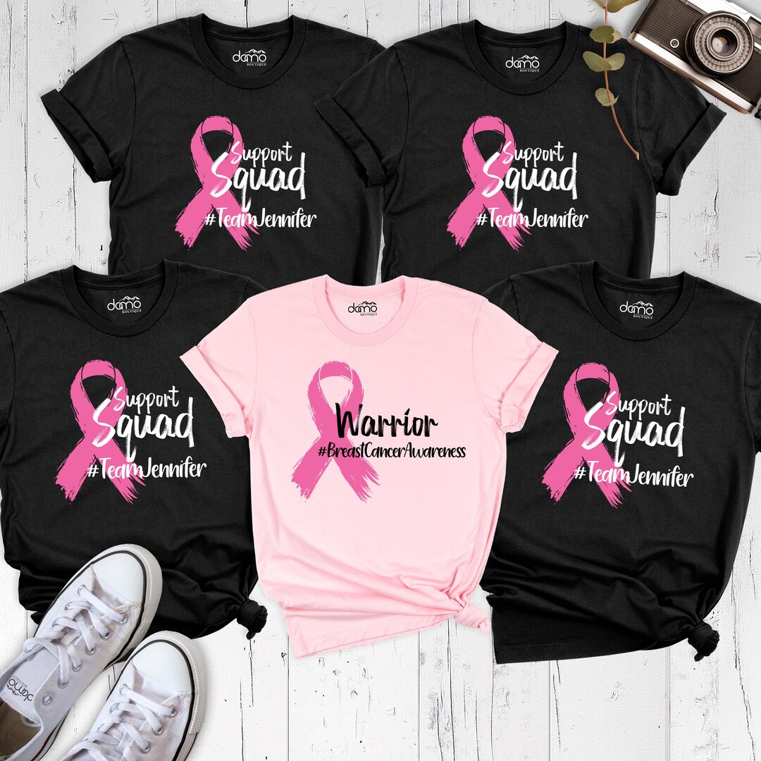 Custom Breast Cancer Support Squad Shirt Pink Ribbon Mammogram Shirt ...