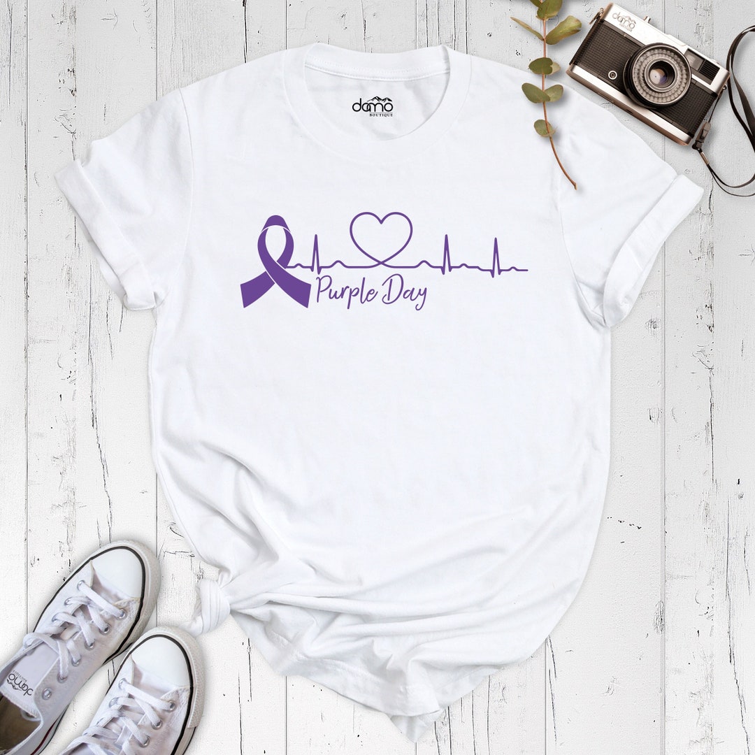 Purple Ribbon Shirt, Cancer Ribbon Shirts, Preemie Awareness Shirt ...