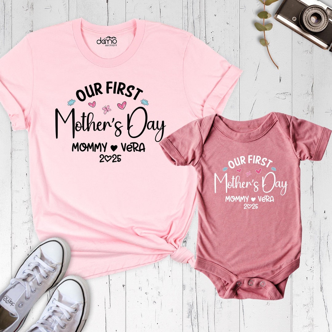 Our First Mothers Day Shirt, Mommy and Baby Matching Shirt, Custom Baby ...