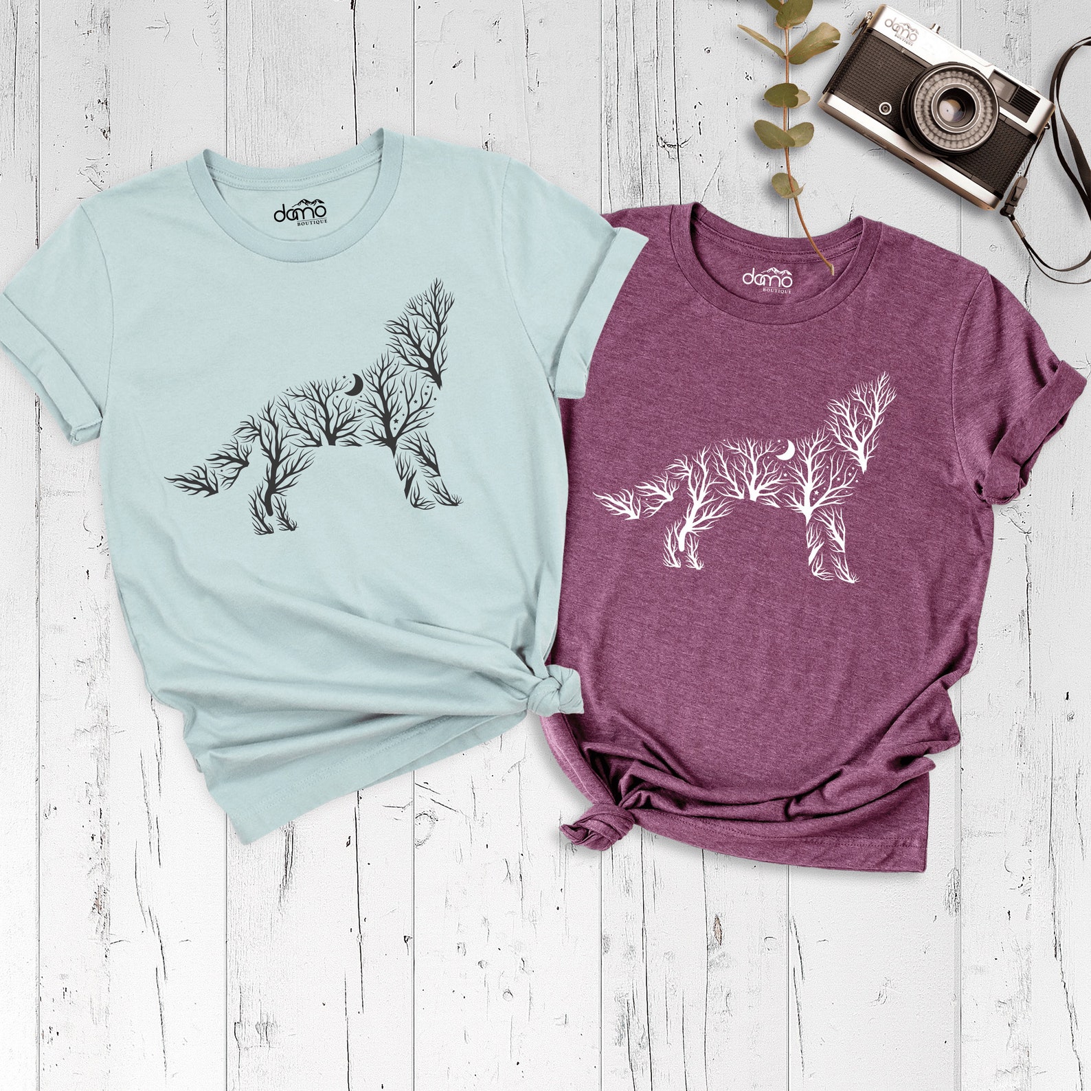 Wolf Shirt Howling Wolf Shirt Wildlife Shirt Floral Wolf | Etsy
