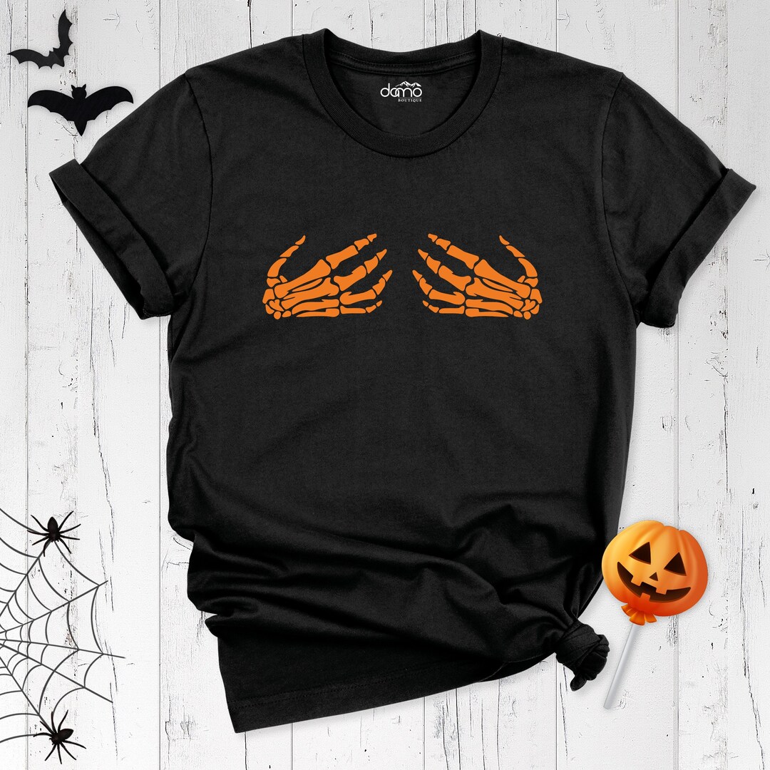 Skeleton Hand Bra Shirt Hand Bra Shirt Halloween Skeleton - Etsy