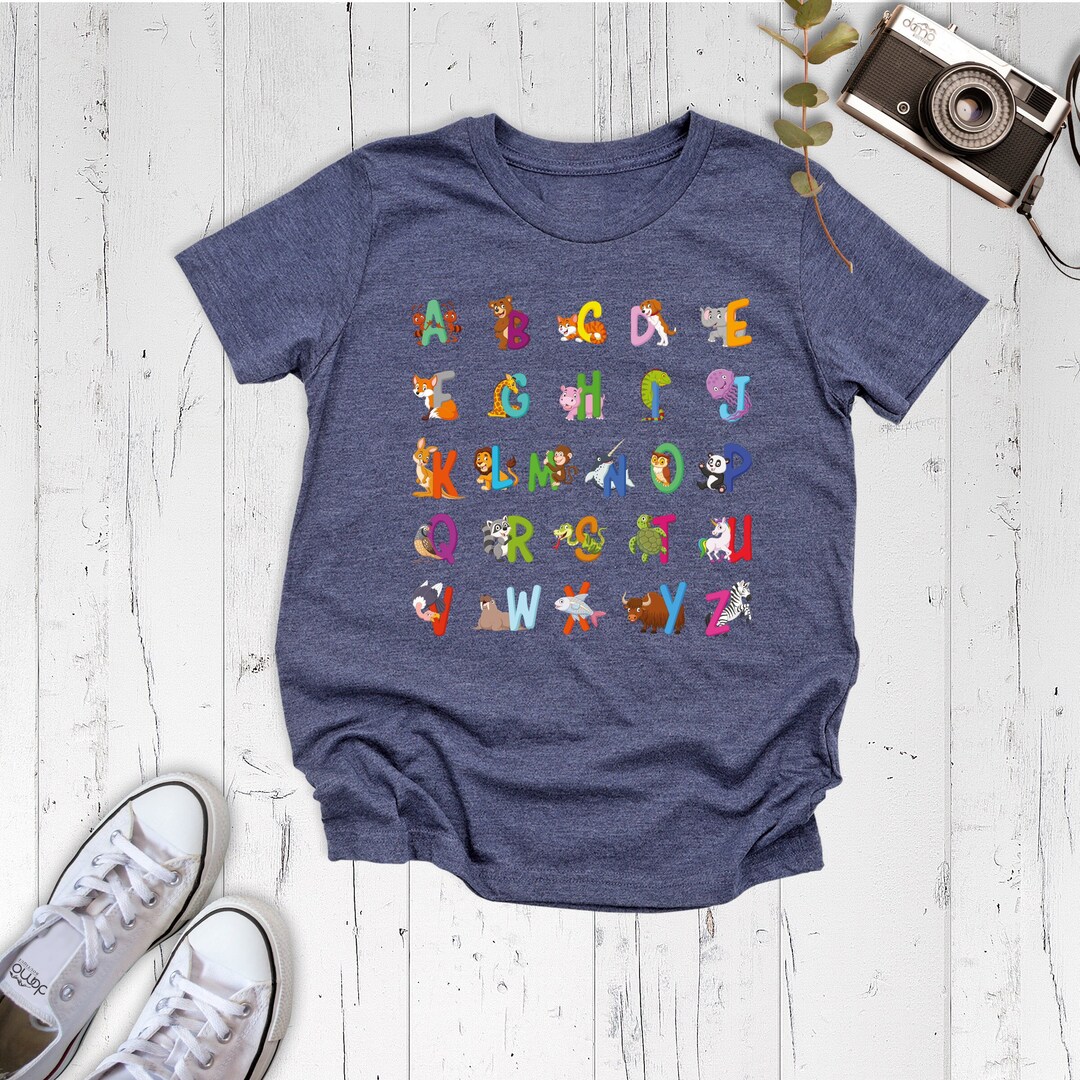 Animals Alphabet Shirt, Preschool Educator Shirt, ABCD Tshirt, Nursery ...