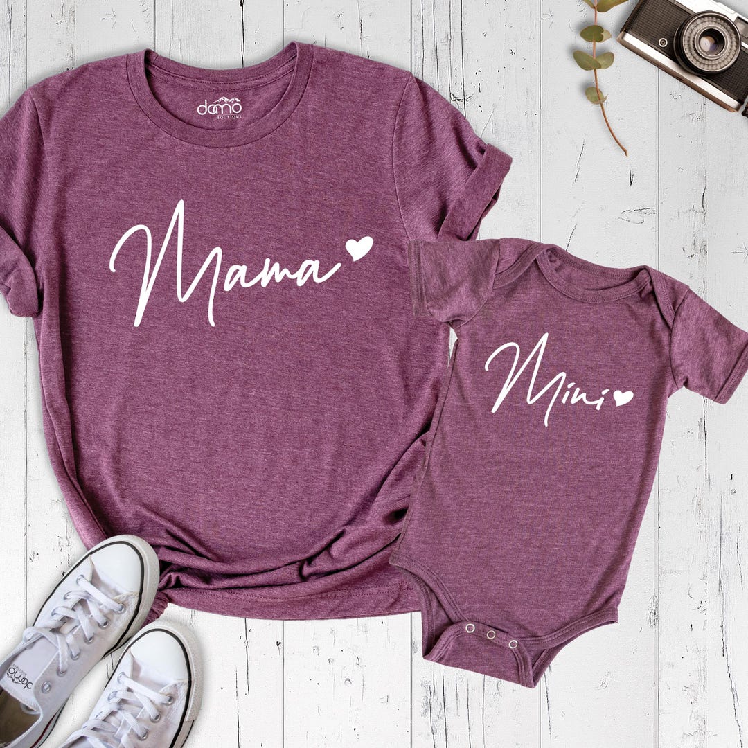 Custom Mama Mini Heart Matching Shirt Mothers Day Shirt, Mom and Baby ...