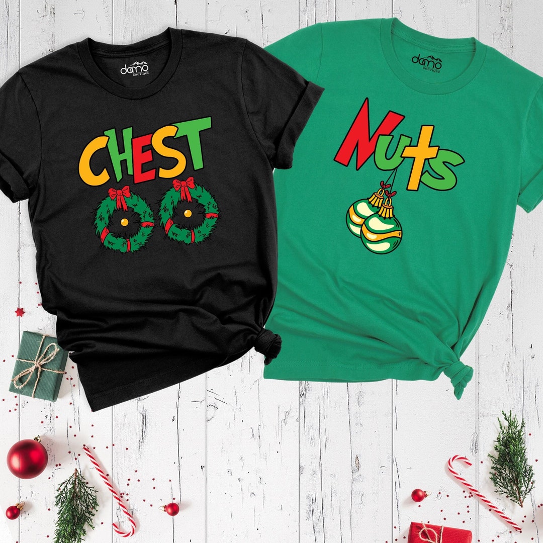 Chest Nuts Christmas Matching Shirts, Funny Christmas Couple Tee, Xmas ...