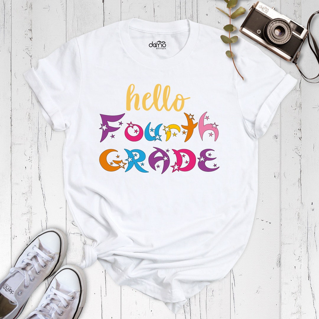 Hello Fourth Grade Kids Shirt, 4th Grade Squad Shirt, Fourth Grade ...