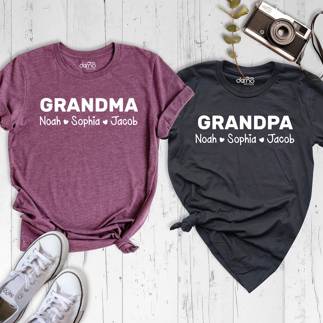Grandma and Grandpa Shirt, Personalized Grandma Shirt, Personalized ...