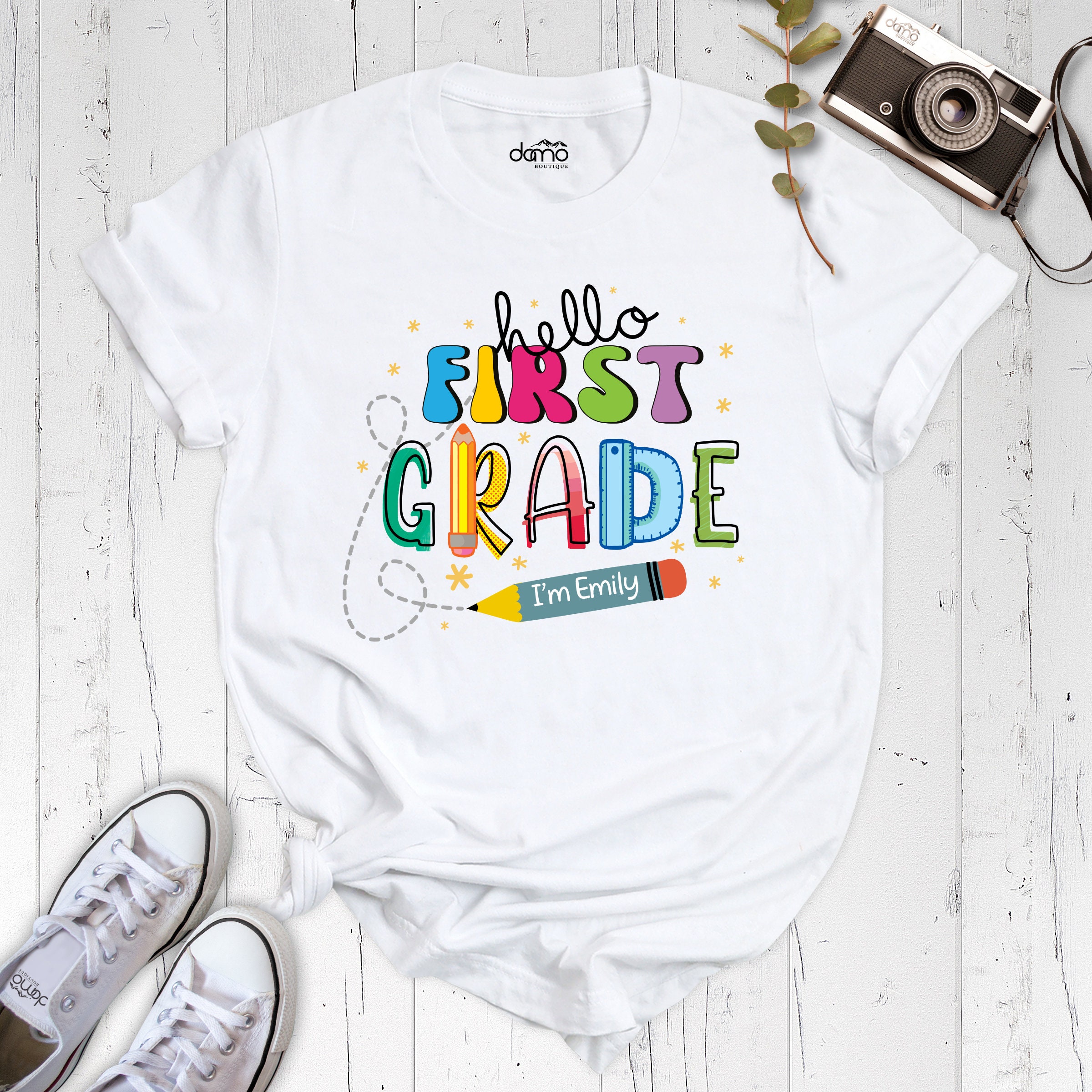 Personalized Back to School Shirt, First Grade Shirt, Kids Name Shirt ...