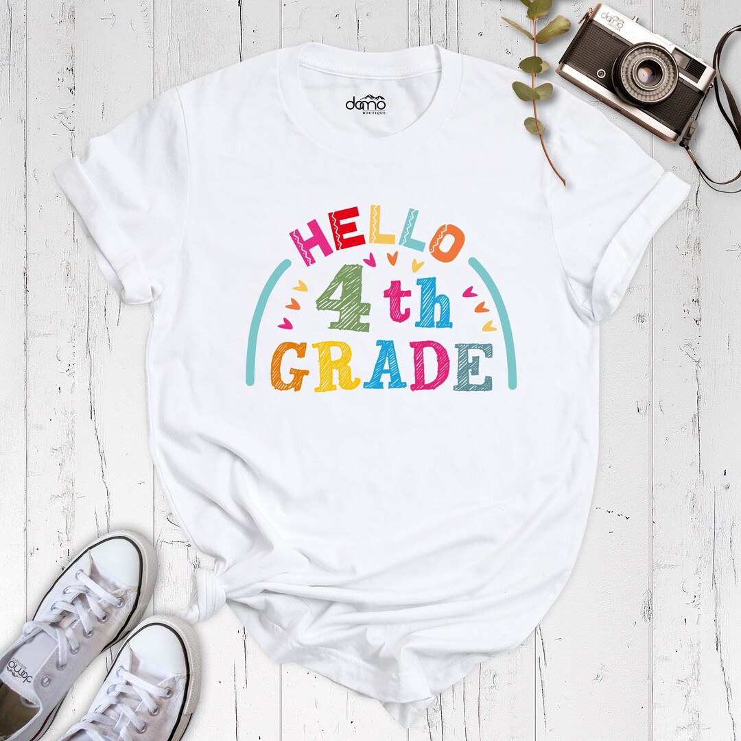 Fourth Grade Rainbow Shirt, 4th Grade Squad Shirt, Hello Fourth Grade ...