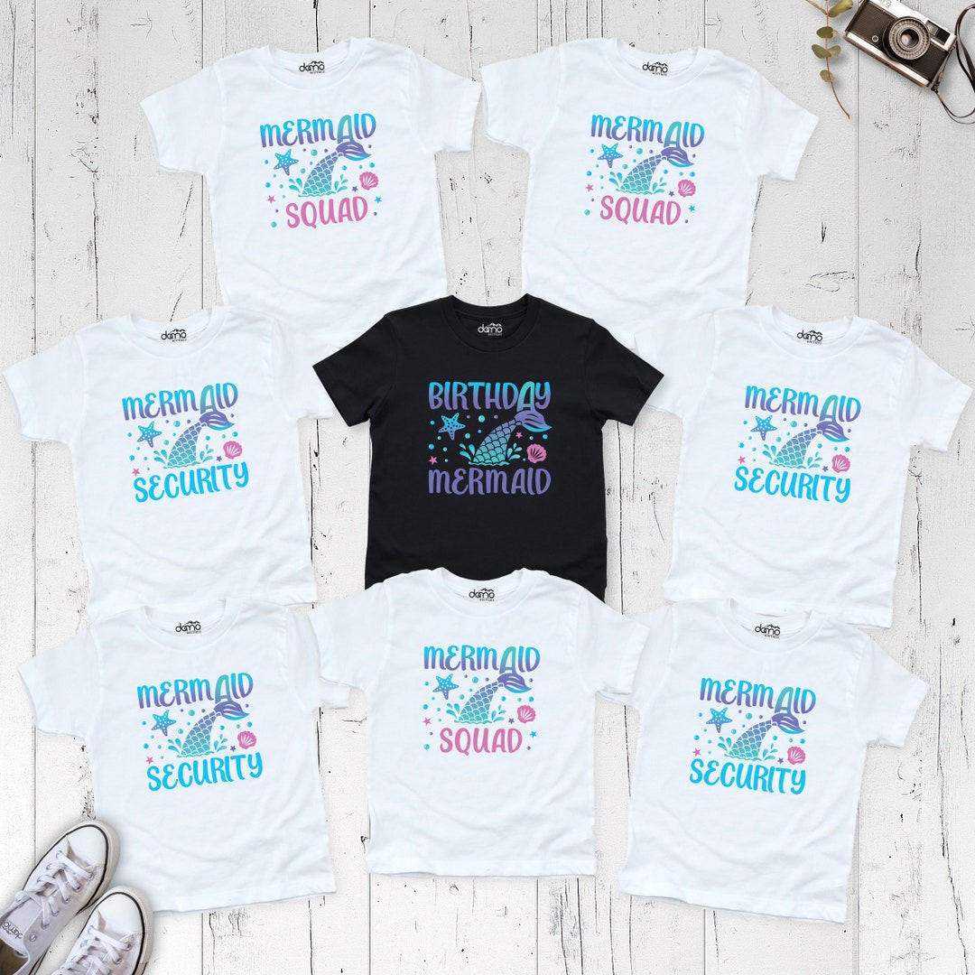 Mermaid Squad Shirt, Mermaid Birthday Family Shirt, Mermaid Party Shirt ...