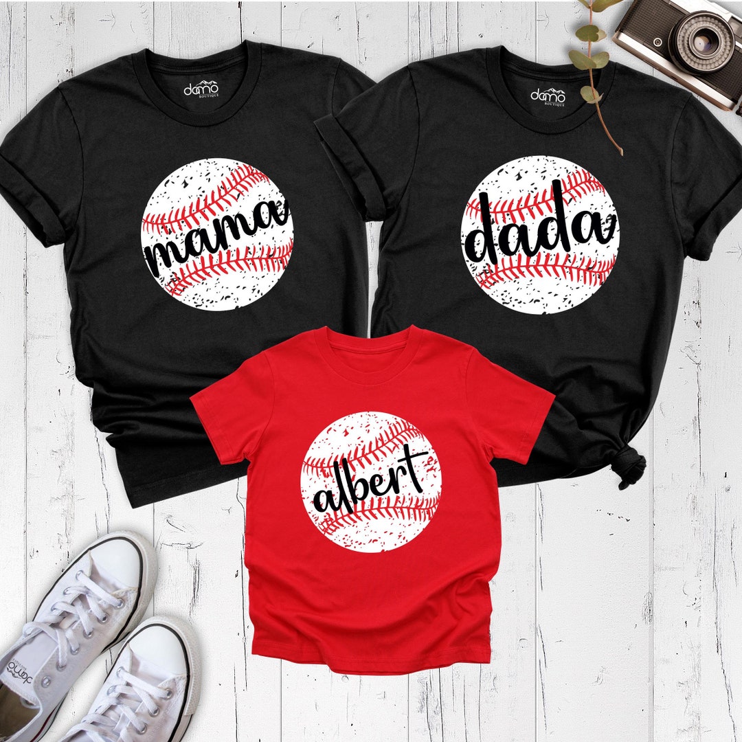 Baseball Matching Family Shirts, Custom Baseball Mama Dada Tee ...