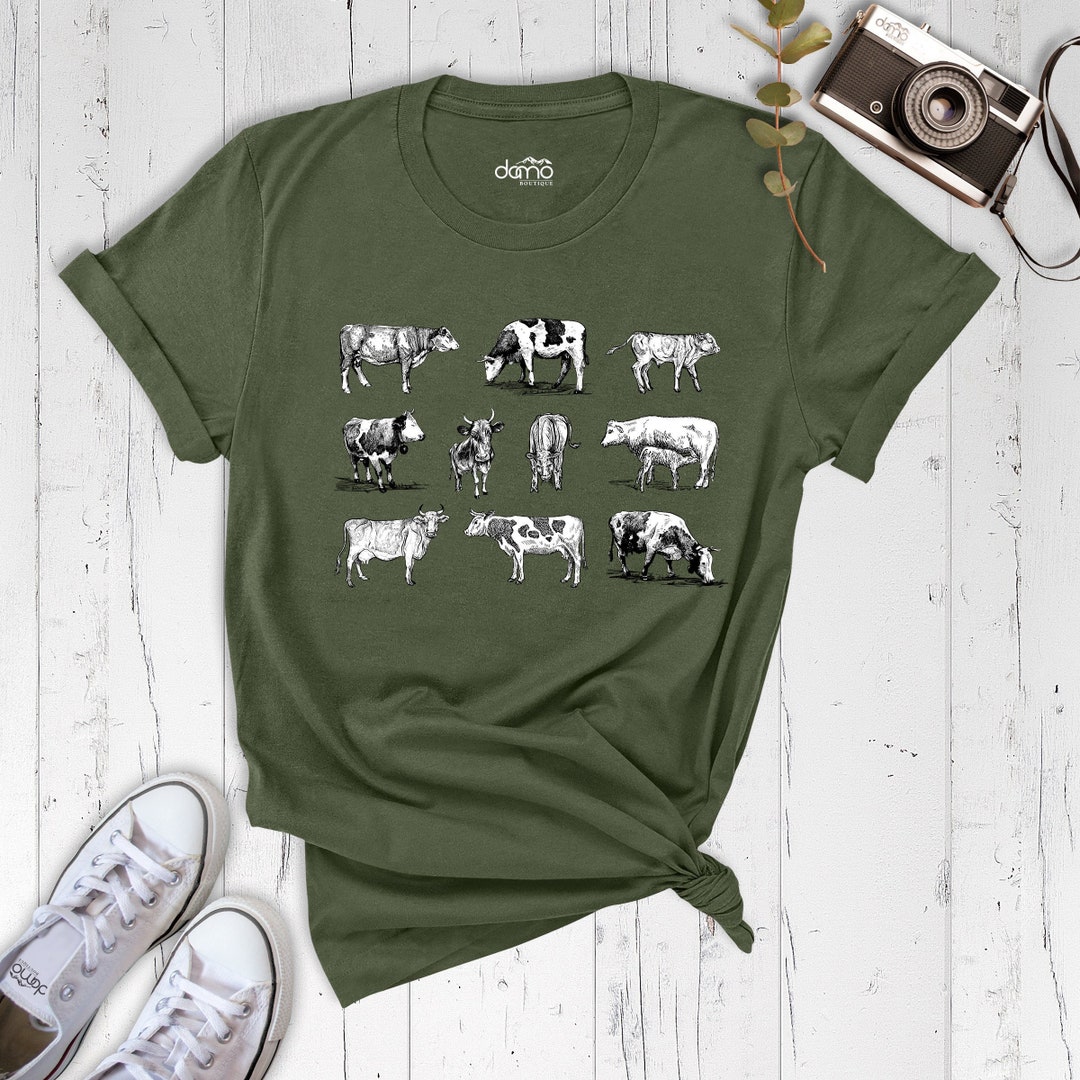 Farm Animals Shirt, Cow Shirt, Bull Shirt, Western Shirt for Farm ...