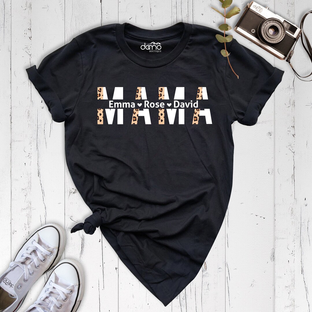 Custom Mama Shirt, Mom Shirt With Names, Personalized Mama T-shirt ...