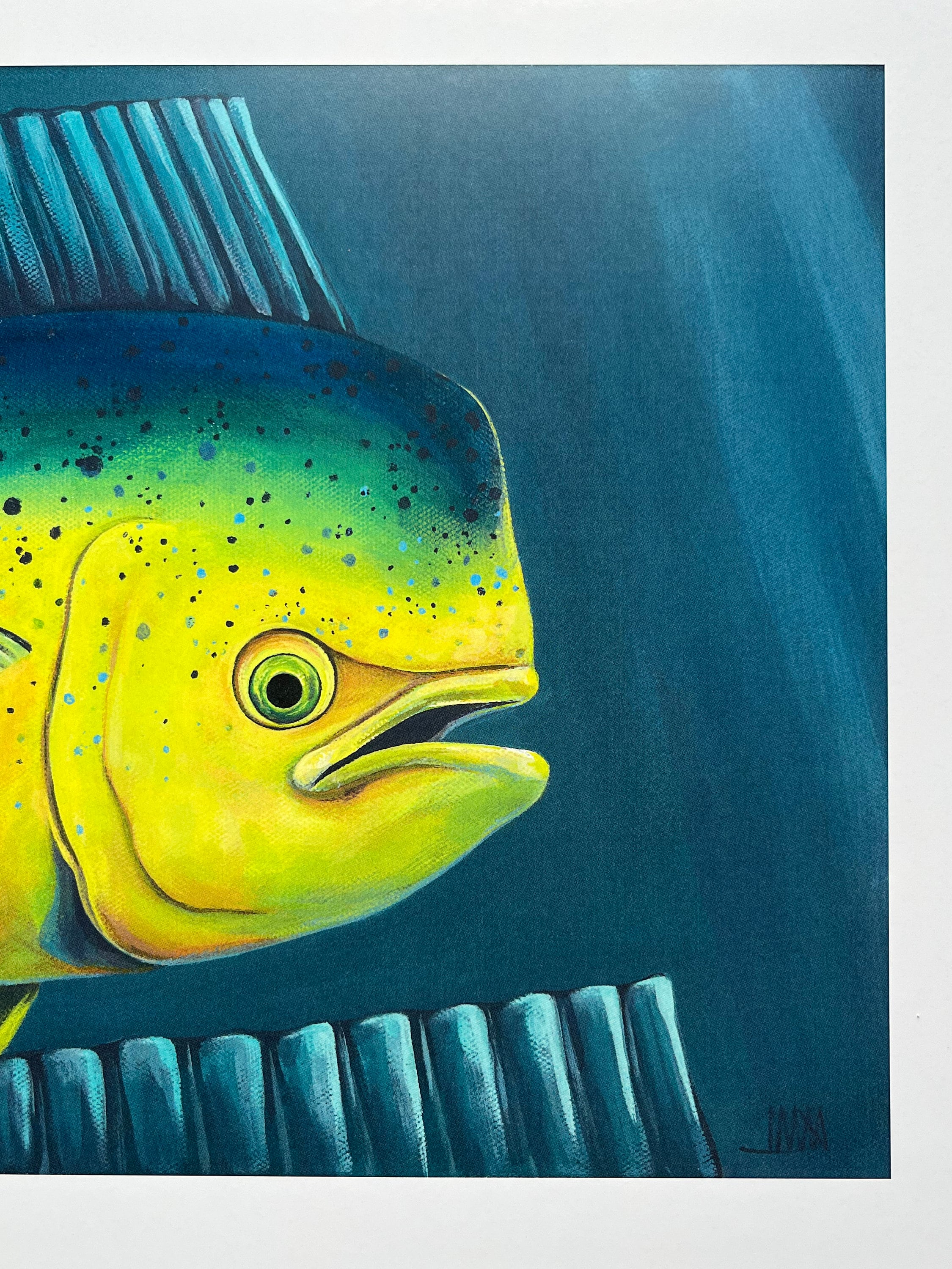 Mahi Mahi Painting Art Print, 8 X 10 Inch Fish Artwork, Offshore ...