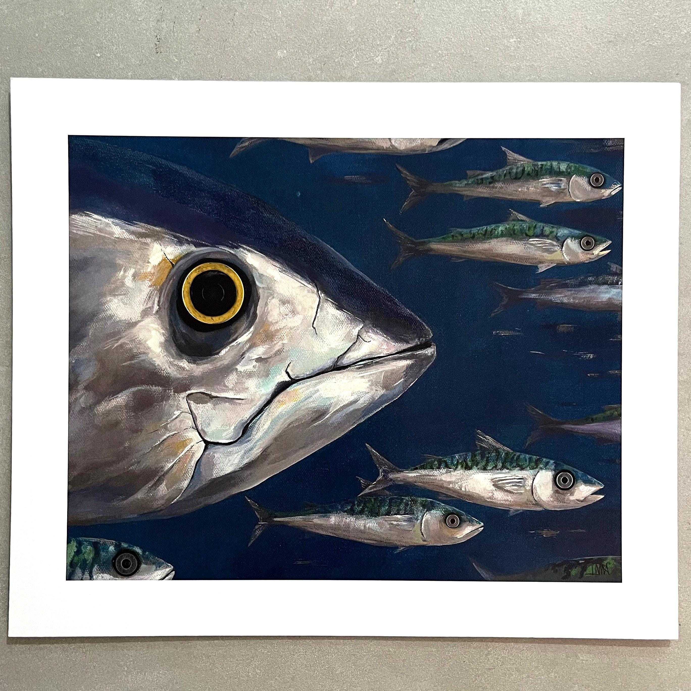 Yellowfin Tuna Fish Painting Art Print, Offshore Fishing Wall Decor - Etsy