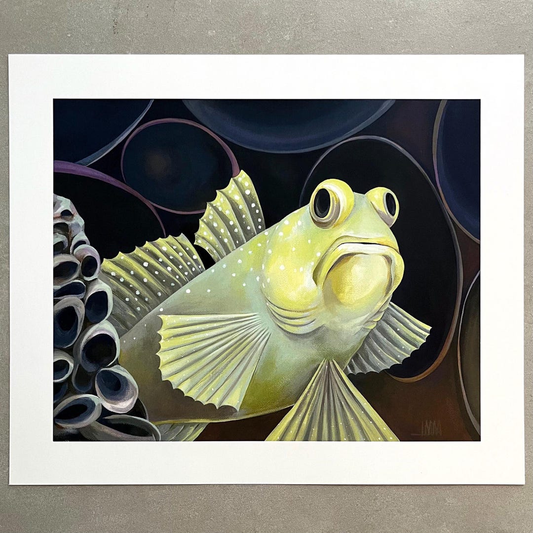 Watchman Goby Painting Print, 8 X 10 Inch Underwater Artwork, Saltwater ...