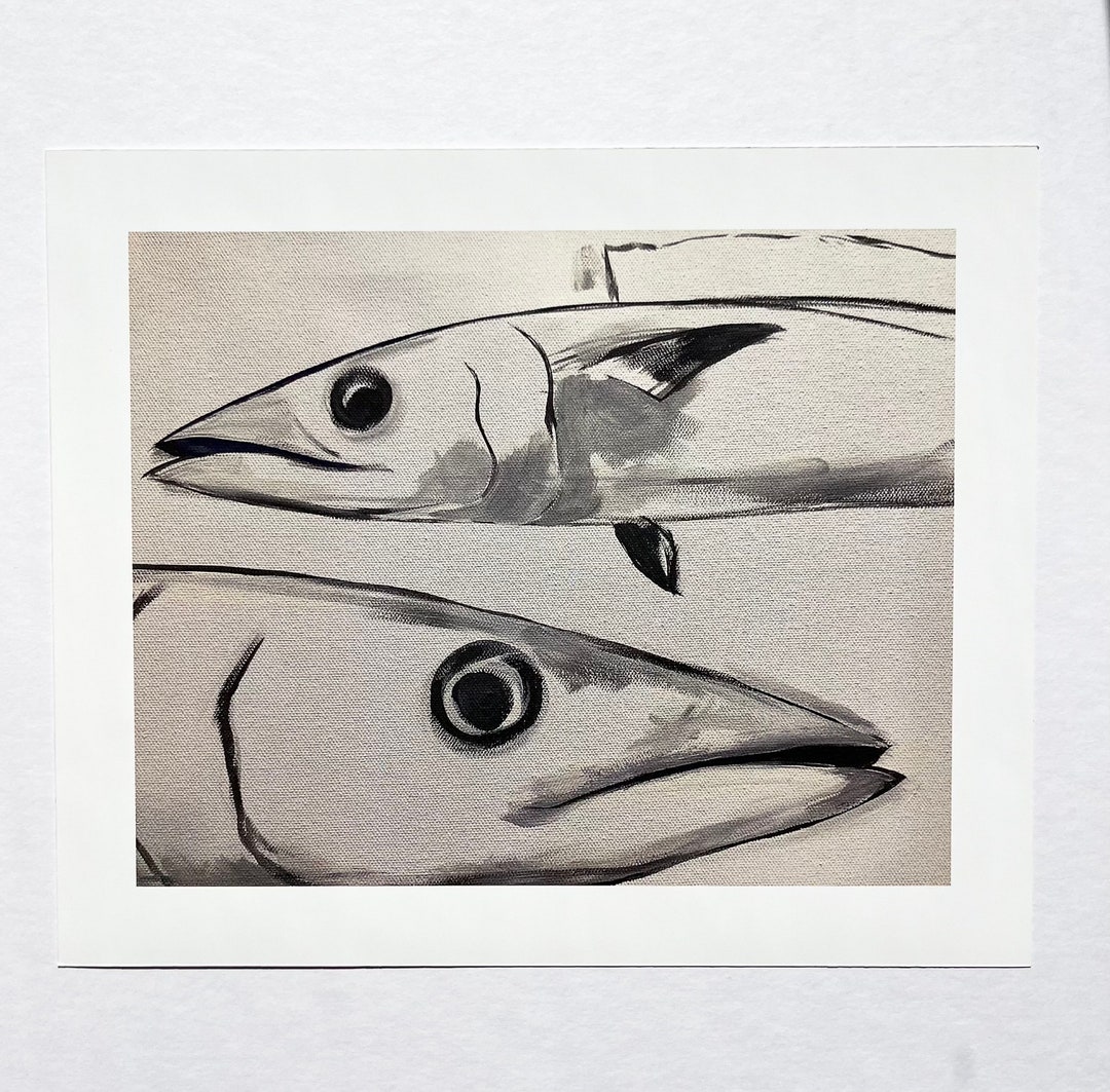 Wahoo Painting Sketch Art Print 8 X 10 Inch Minimalist Ocean - Etsy