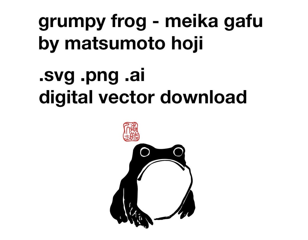 Grumpy Frog by Matsumoto Hoji - Digital Download - Transparent Vector ...